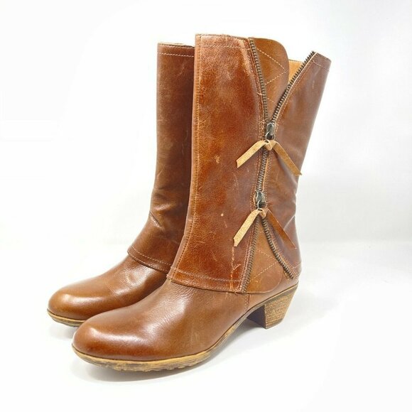 Matisse | Shoes | Matisse Dove Boot 7 Brown Leather Mid Calf Zipper ...